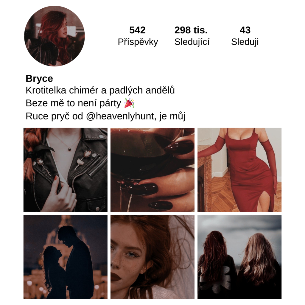 Instagramy hlavních postav – Humbook