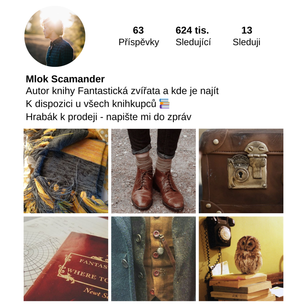 Instagramy hlavních postav – Humbook