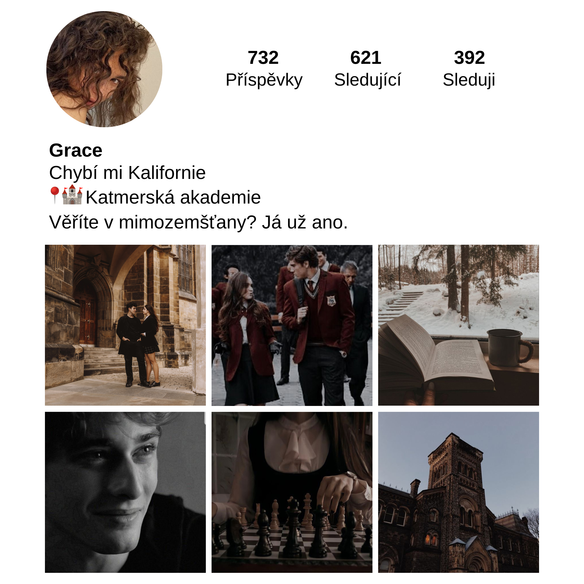 Instagramy hlavních postav – Humbook