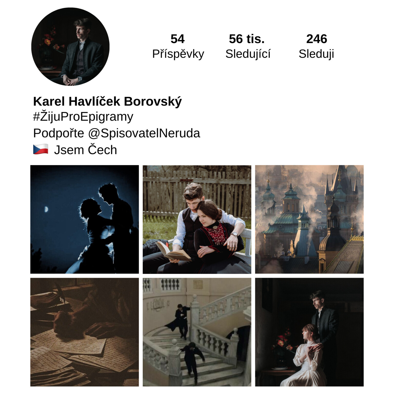Instagramy hlavních postav – Humbook